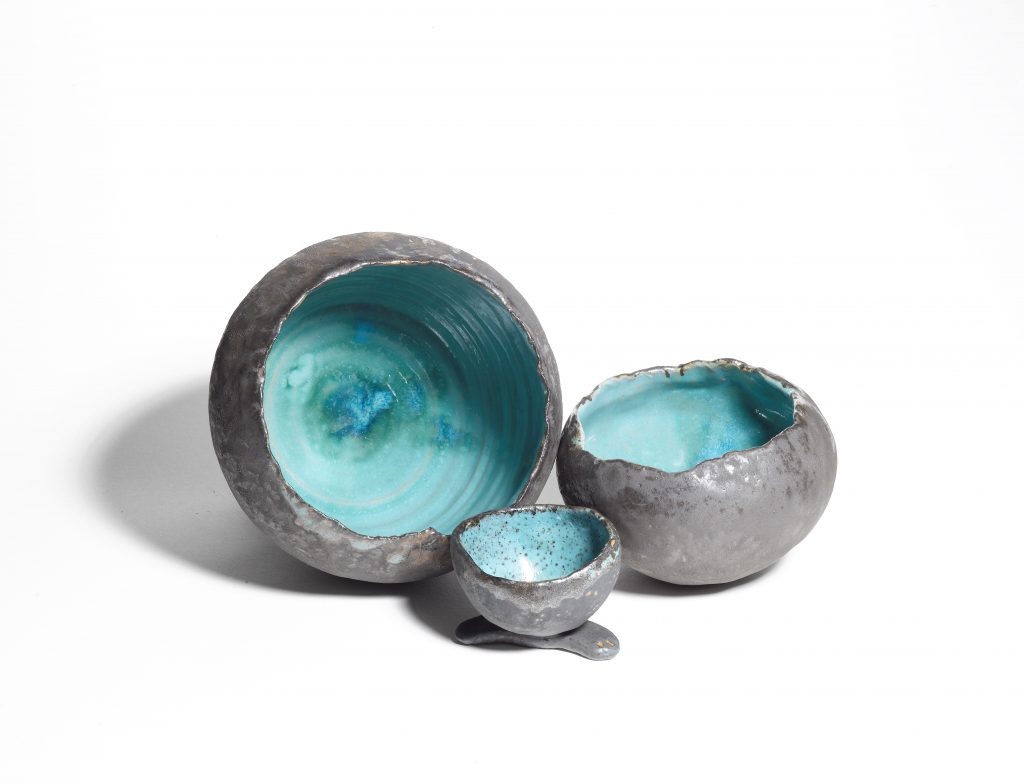 Set Of The Three Unique Ceramic Ocean Bowls - NAAMA